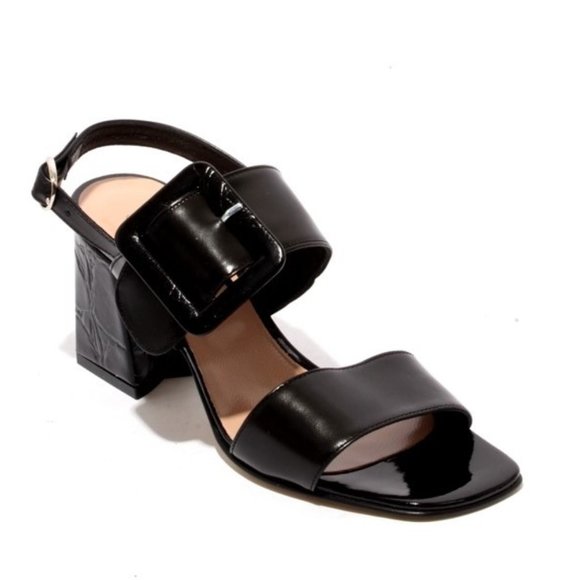 PHIL GATIÈR by REPO | Shoes | Italian Black Leather Slides Heels ...